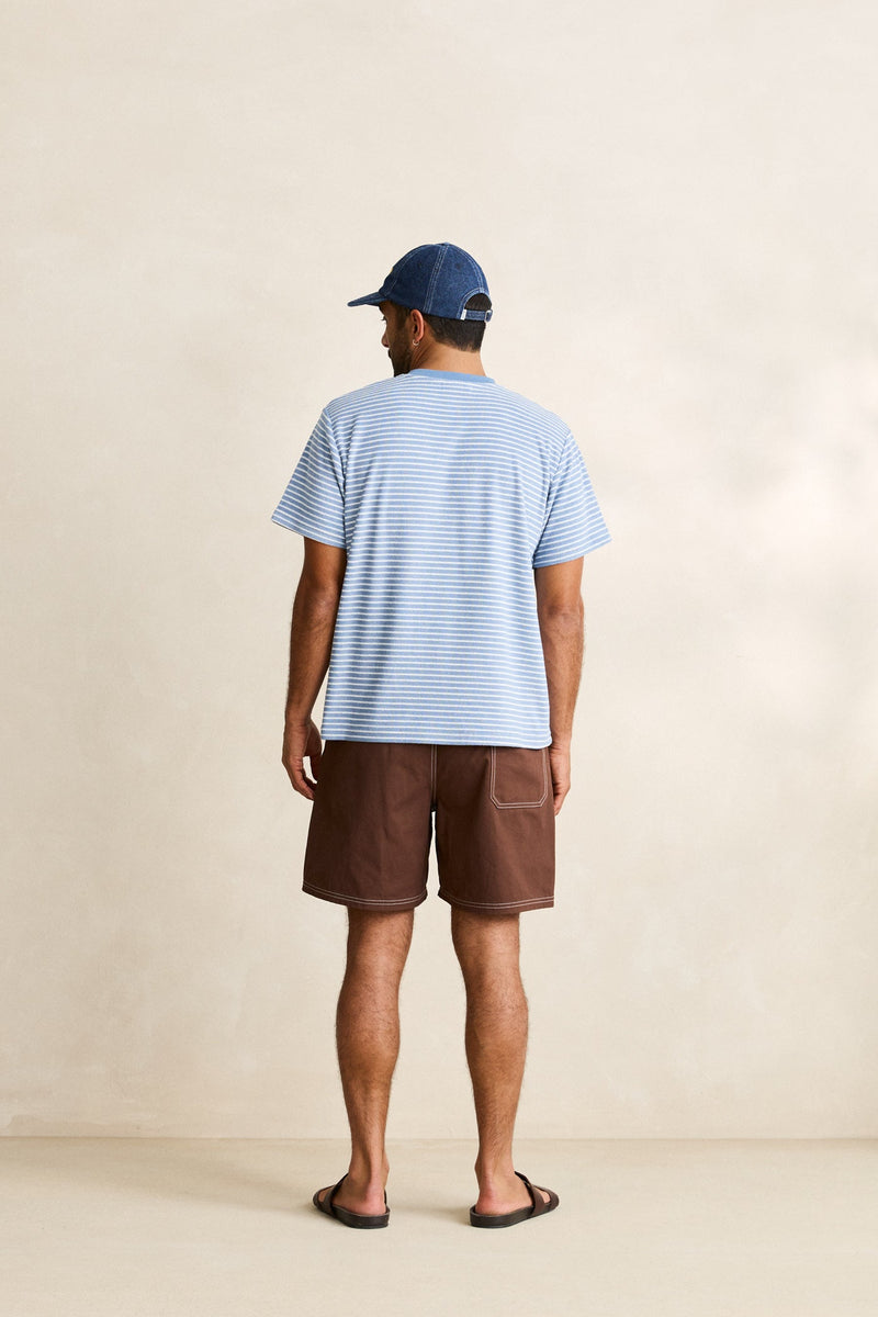 Vintage Terry Stripe Ss T-Shirt Blue – Rhythm US