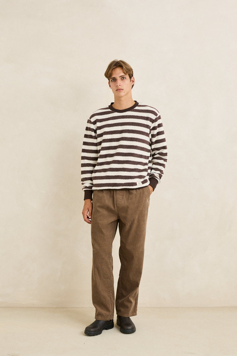 Stria Sherpa Crew Fleece Chocolate – Rhythm US