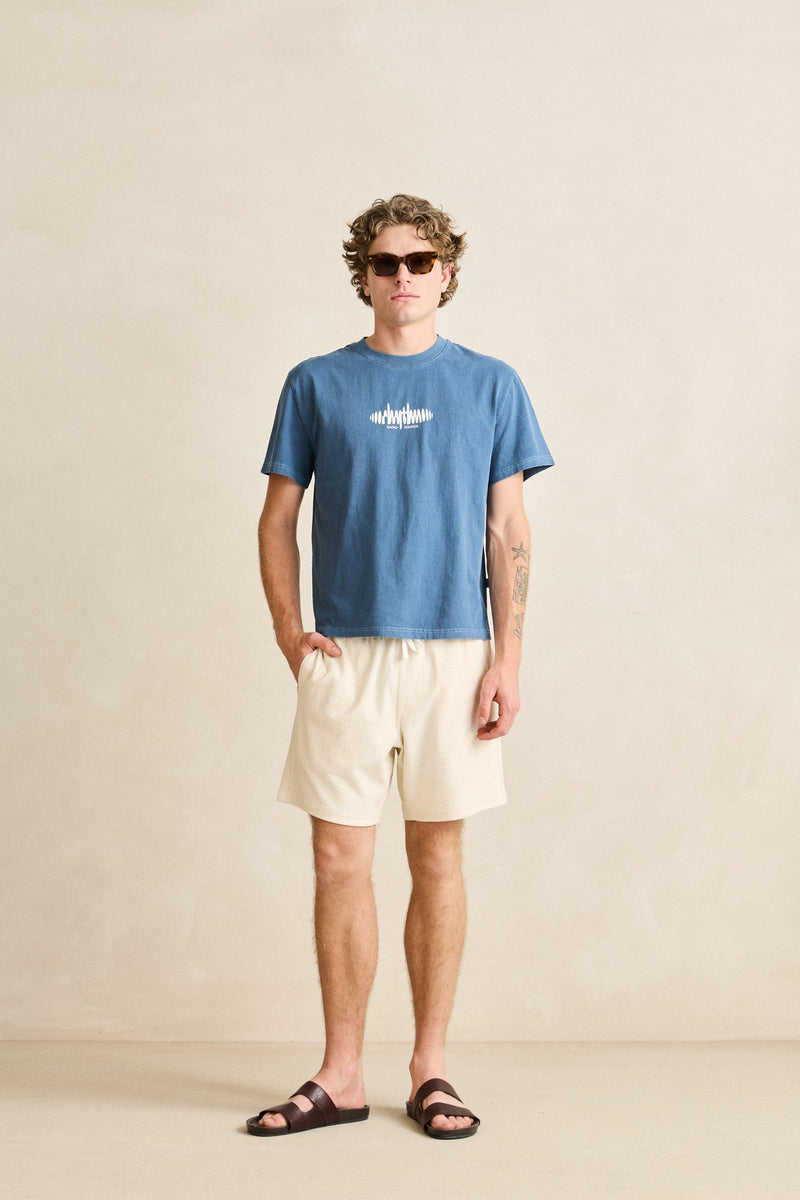 Sounds Contrast Band Ss T-Shirt Blue – Rhythm US