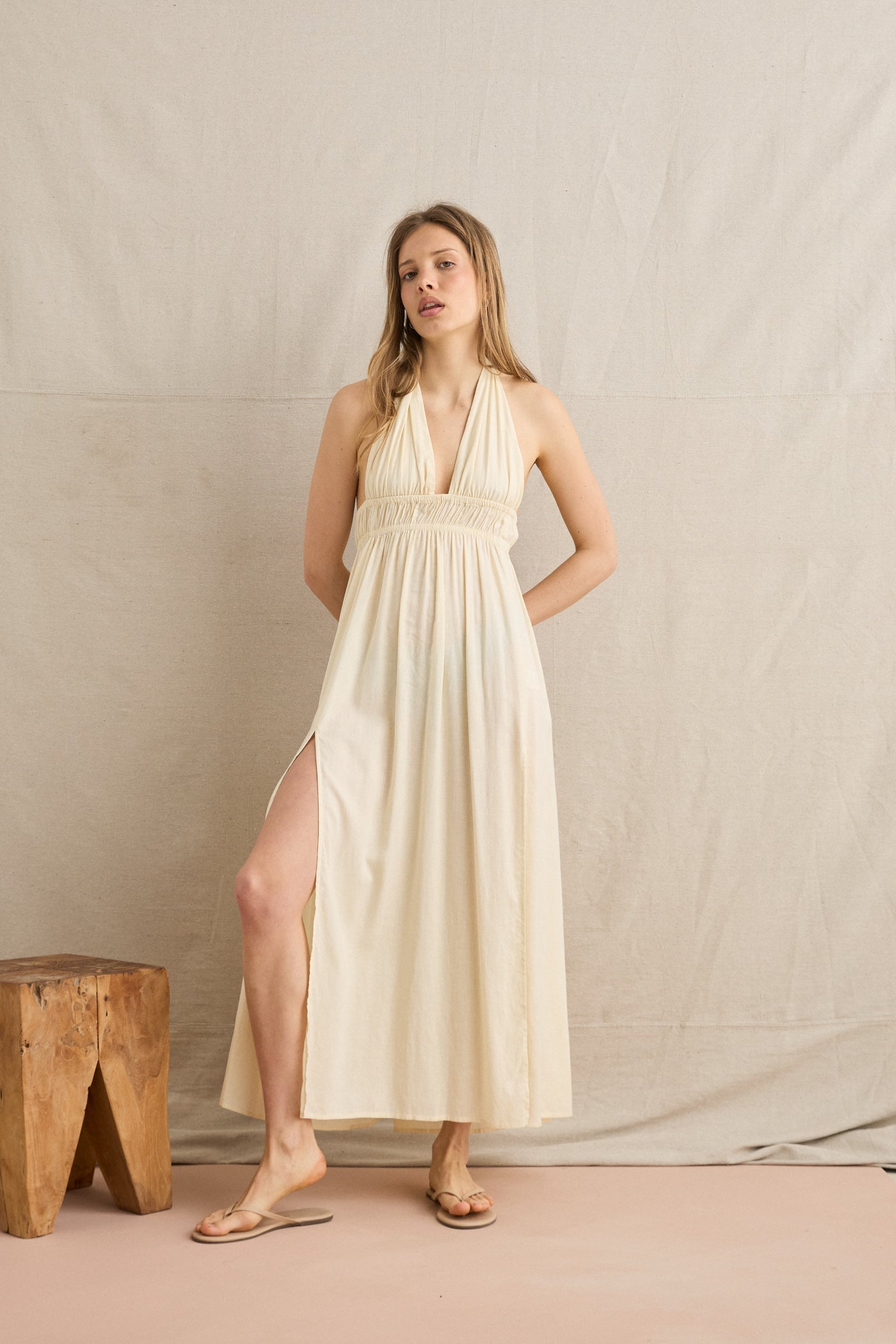 Talei Halter Dress Coconut – Rhythm US