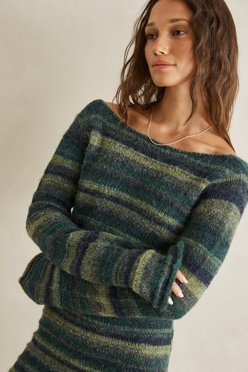 Baklava Long Sleeve Knit Mini Dress Olive – Rhythm US