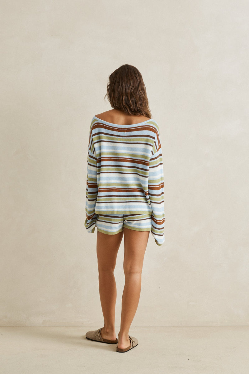 Frankie Stripe Knit Top Marine Green – Rhythm US