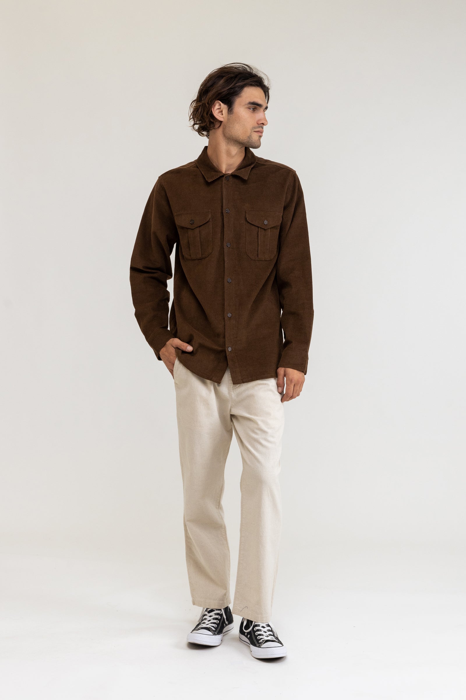 Corduroy Ls Shirt Chocolate – Rhythm US Corduroy Ls Shirt Chocolate – Rhythm US